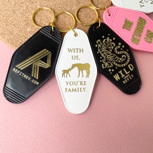 50 Pcs Custom Gold Foil Stamped Vintage Hotel Motel Key Chains ...