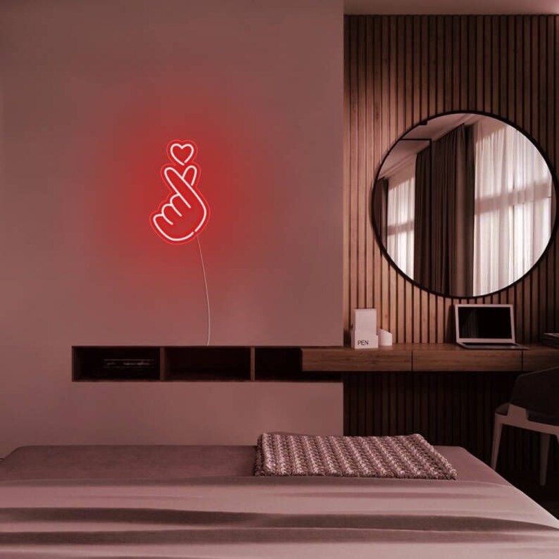 Mini Finger Heart Neon Sign Custom Neon Sign Led Neon Light - Etsy