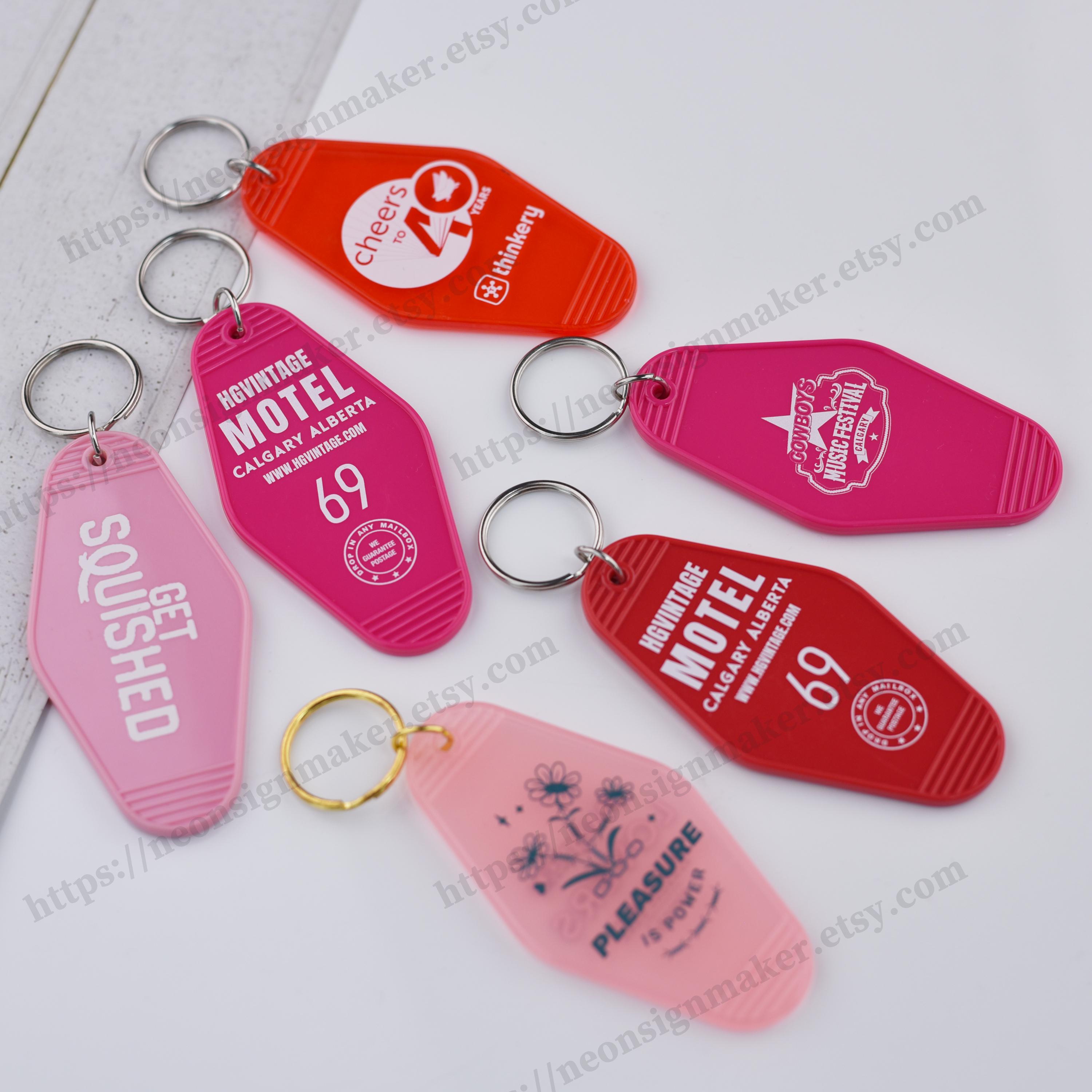 Custom Retro Motel Keychains, Personalized Vintage Room Key Tags ...