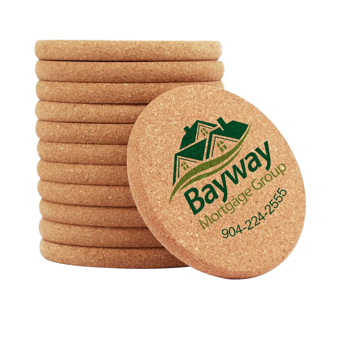 100 Pcs Custom Cork Coasters, Personalized 0.4inch Thick Coasters ...