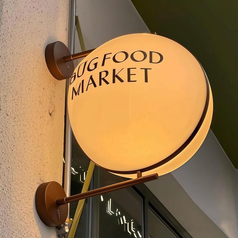 Custom Outdoor Wall Mounted Store Sign, Round Shop Double Side Light ...