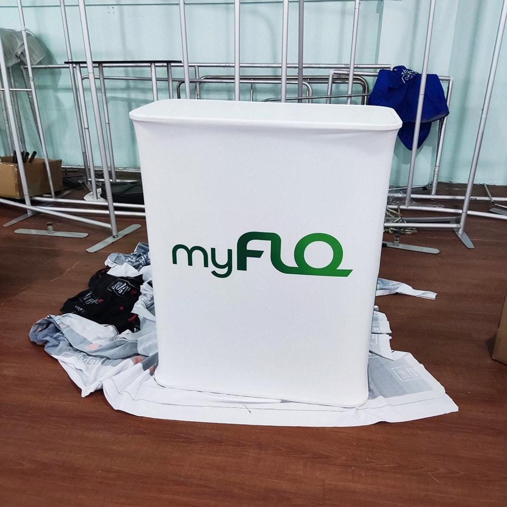 Custom Lift Pop-up Trade Show Table Display, Stand Folding Oval Bar ...