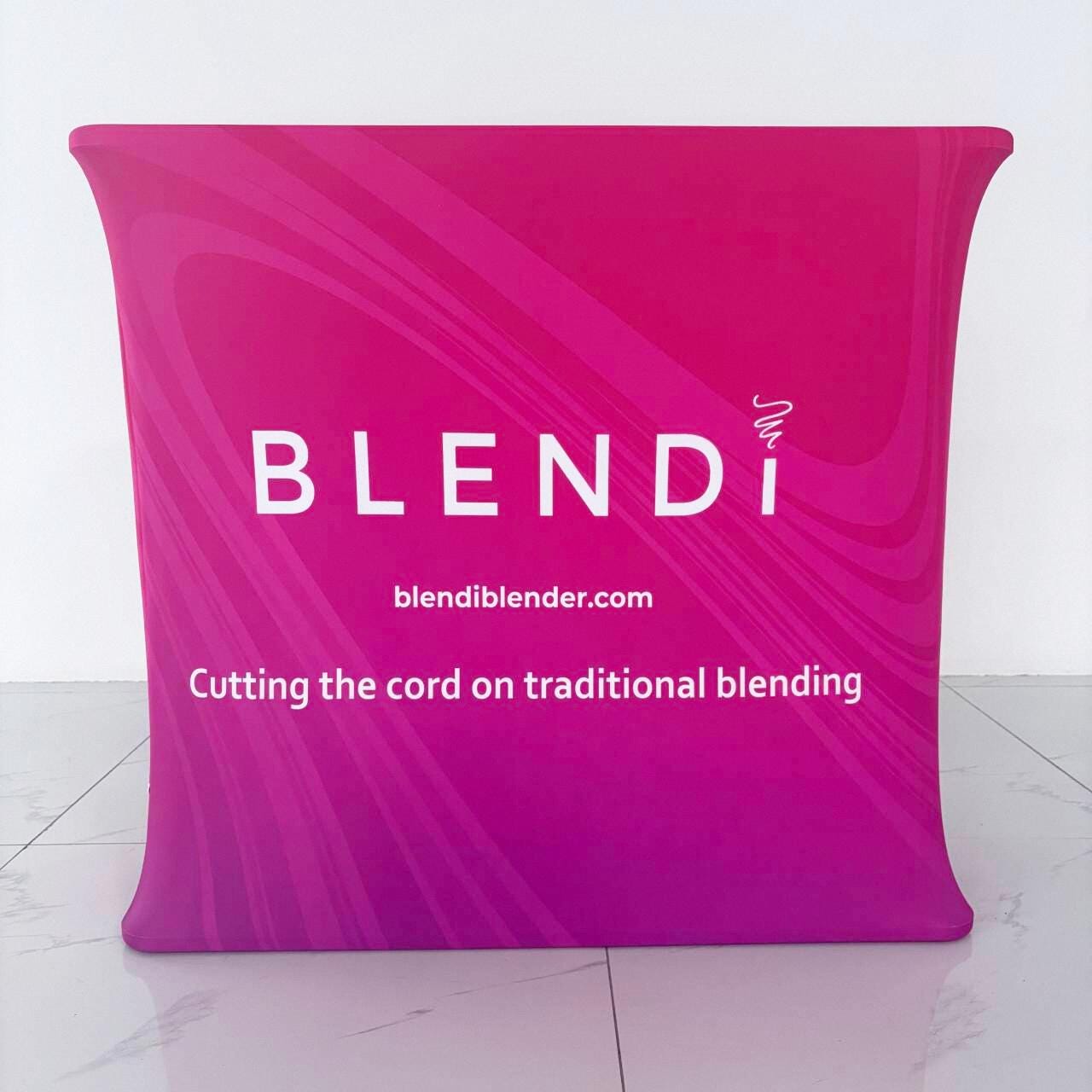 Custom Lift Pop-up Trade Show Table Display, Stand Folding Oval Bar ...