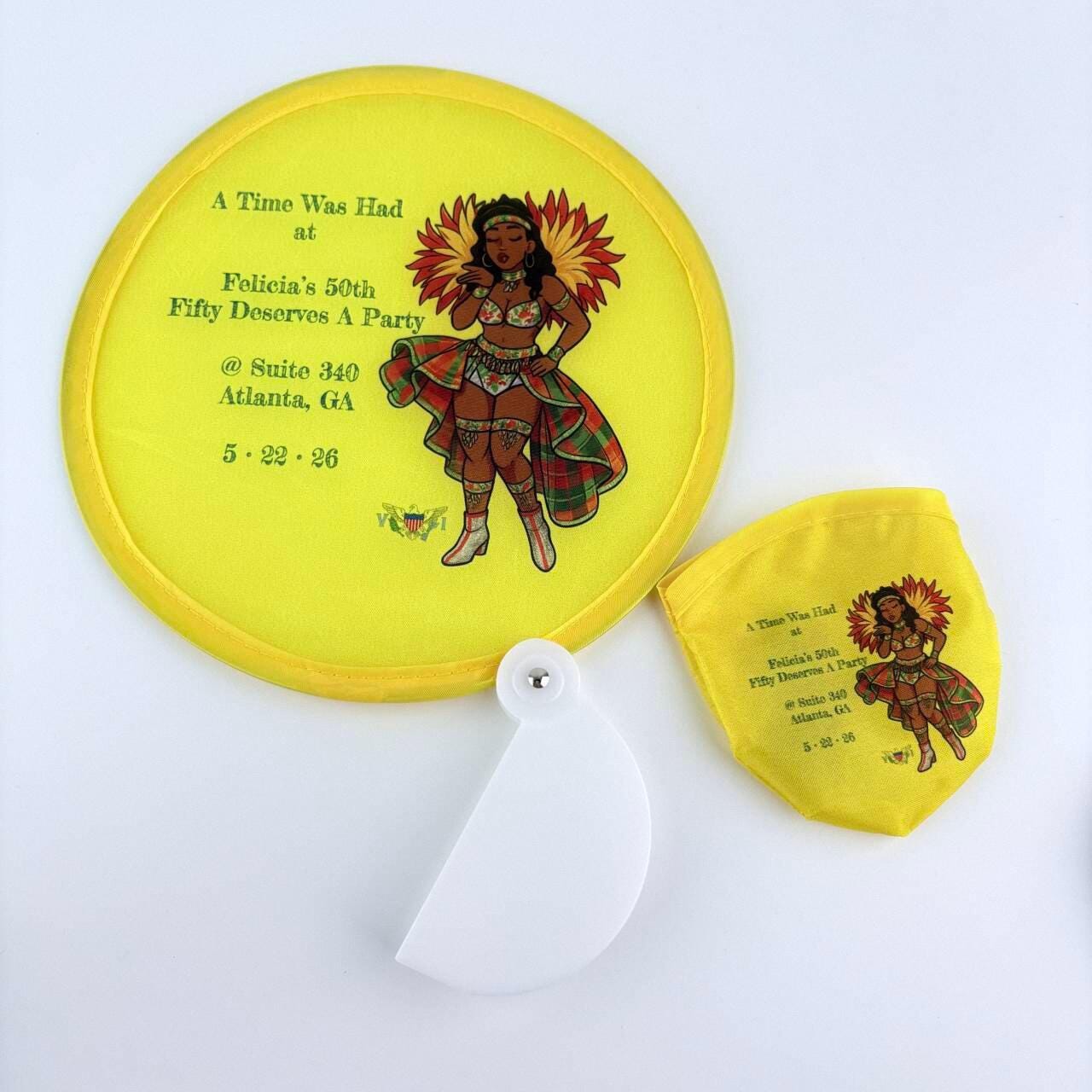 Custom Printed Foldable Fans, Personalized Handheld Round Fan ...