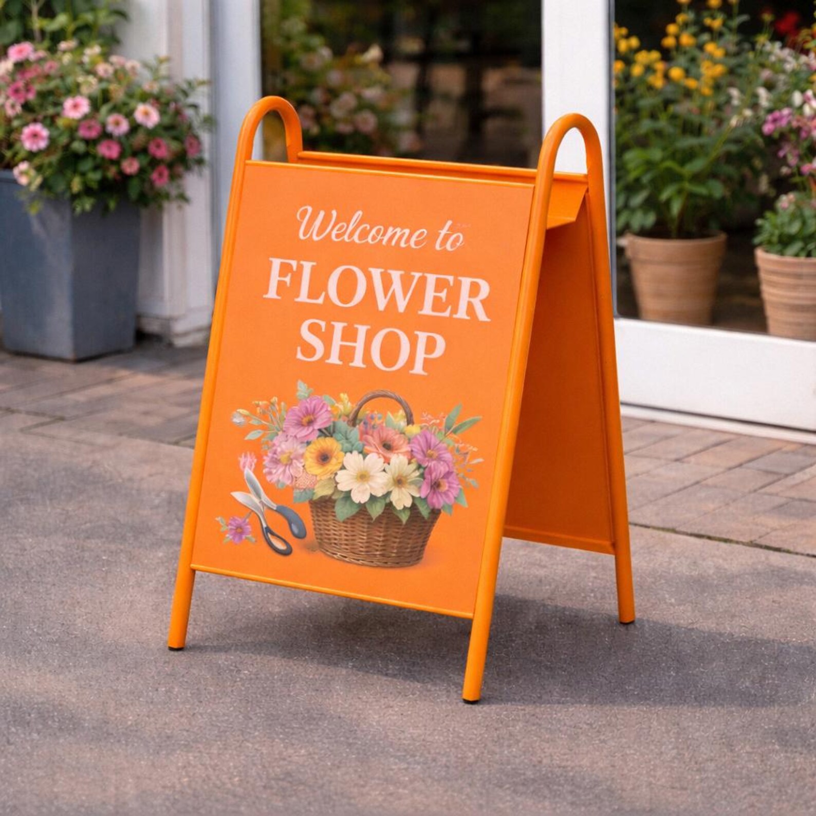 Metal A-frame Storefront Welcome Sign 70x50cm, Custom Standing Sign ...