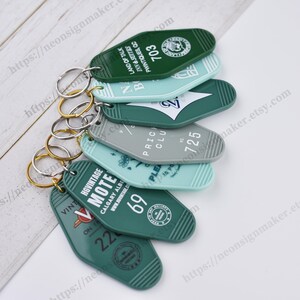Custom Retro Motel Keychains, Personalized Vintage Room Key Tags ...