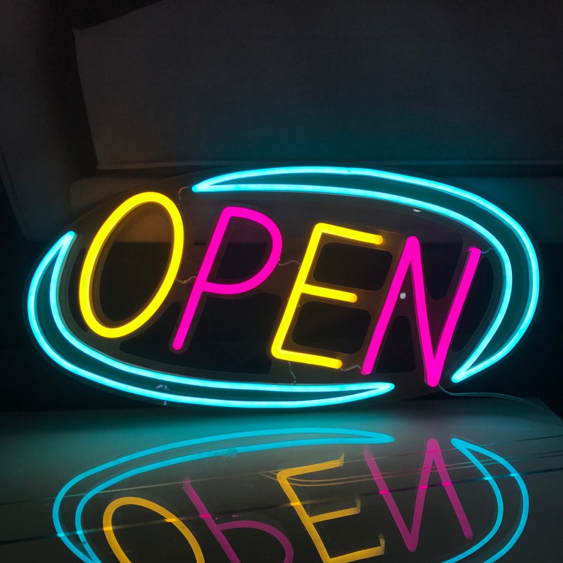 Custom Open LED Neon Sign Handmade Door Hanging Wall Mounted - Etsy