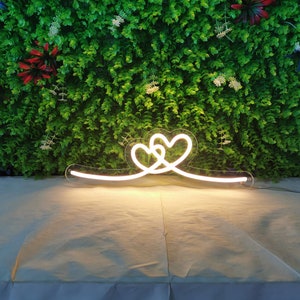 Mini Double Heart Neon Sign/custom Neon Sign/neon Sign/cute Neon Sign ...
