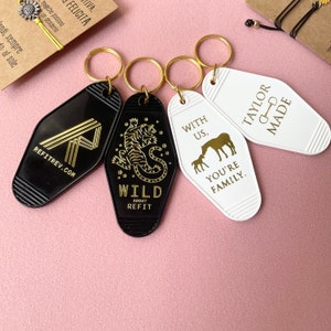 50 Pcs Custom Gold Foil Stamped Vintage Hotel Motel Key Chains ...