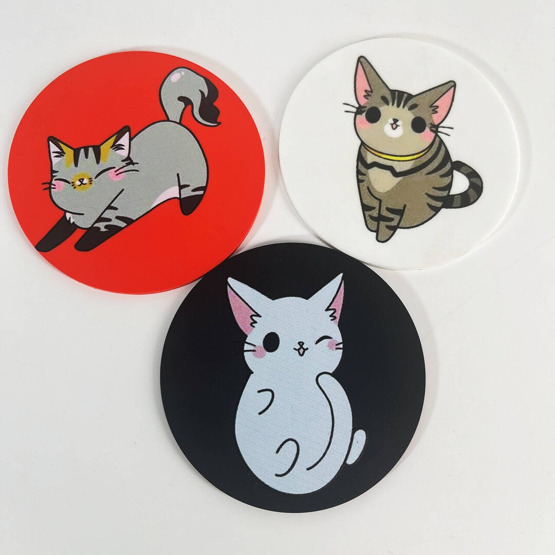 100pcs PVC Soft Vinyl Disc Coasters, Round Silicone Coaster, Printed ...