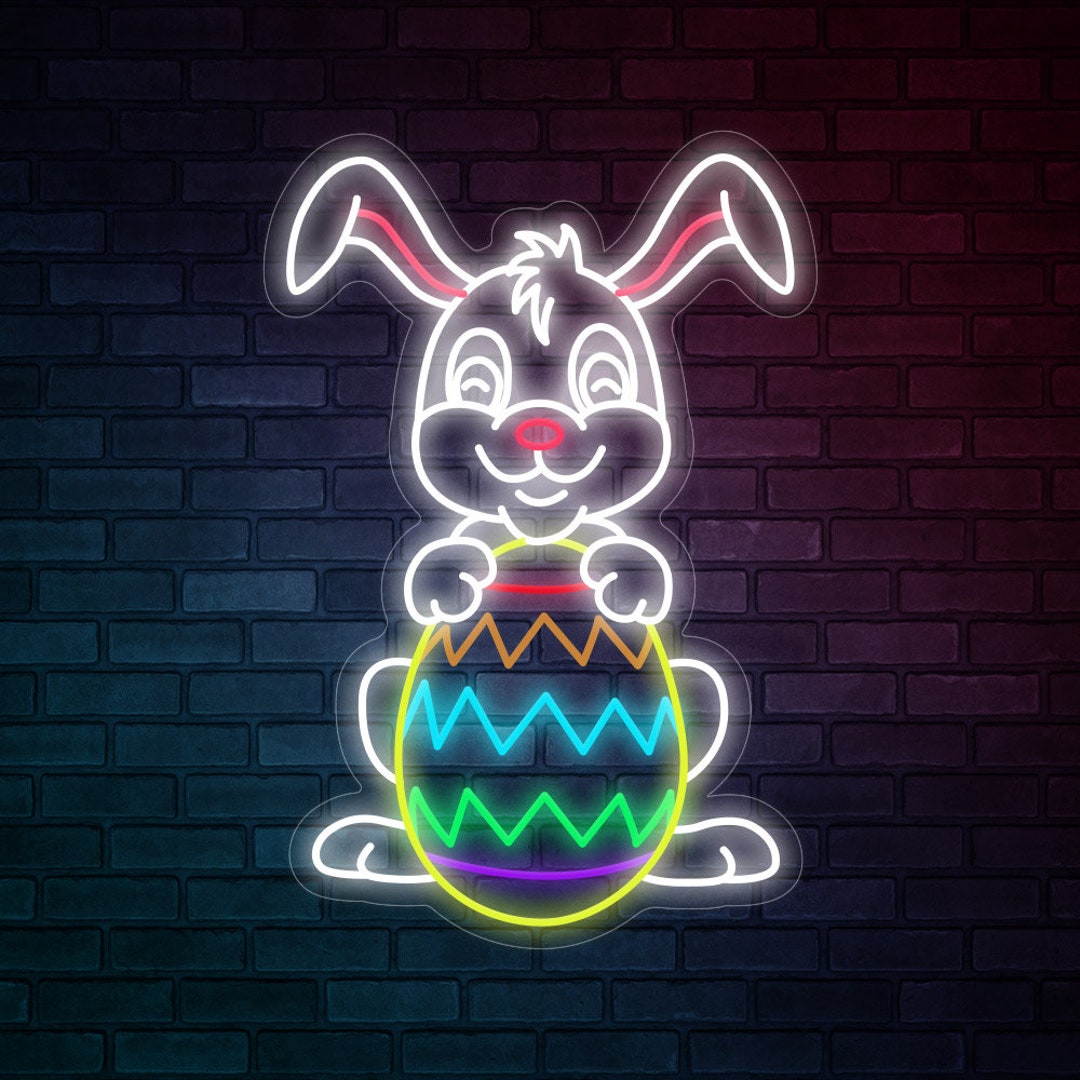 Custom Easter Egg Bunny Decor, Led Neon Light Sign, Personalized Easter ...