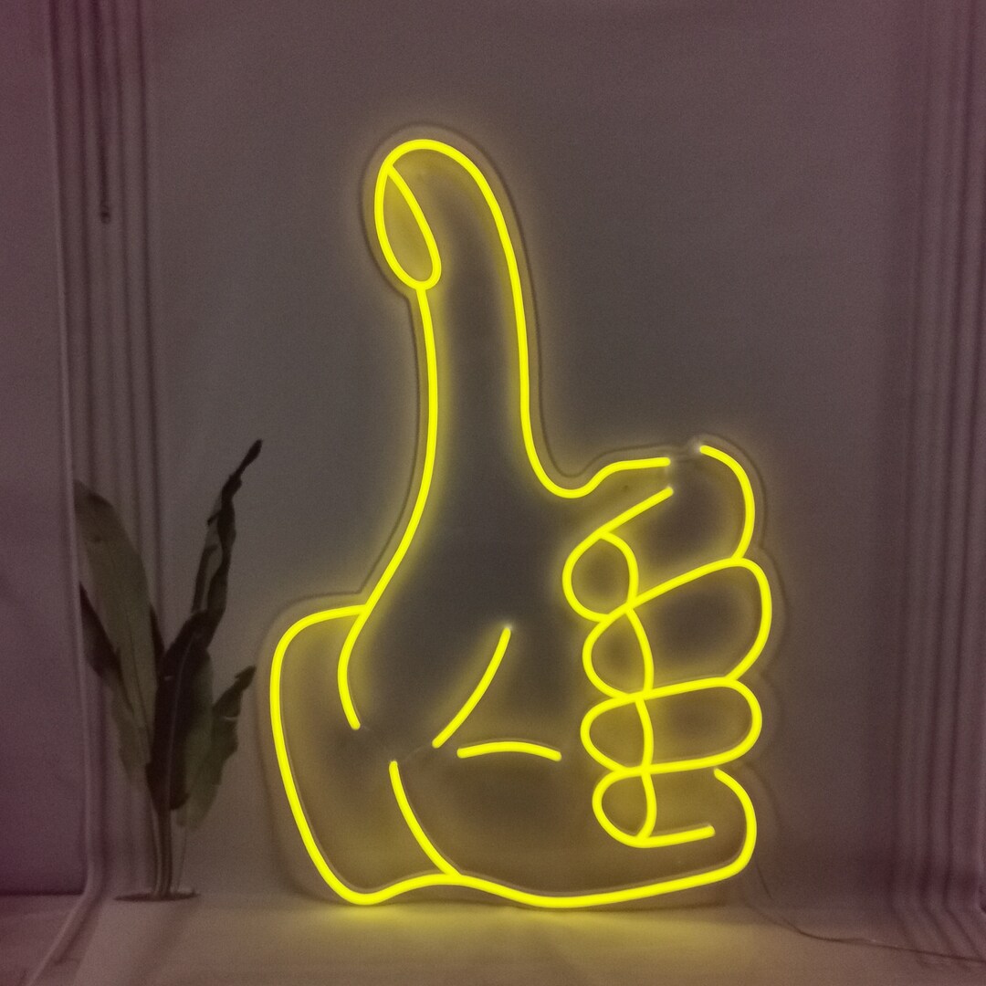 Thumbs up Neon Sign Personalized Neon Light Home Bedroom Sign Aesthetic ...