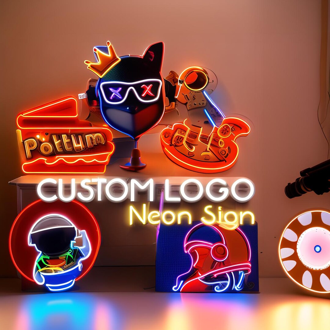 Custom UV Printing Logo Neon Light Sign, Custom Logo Sign for Business ...