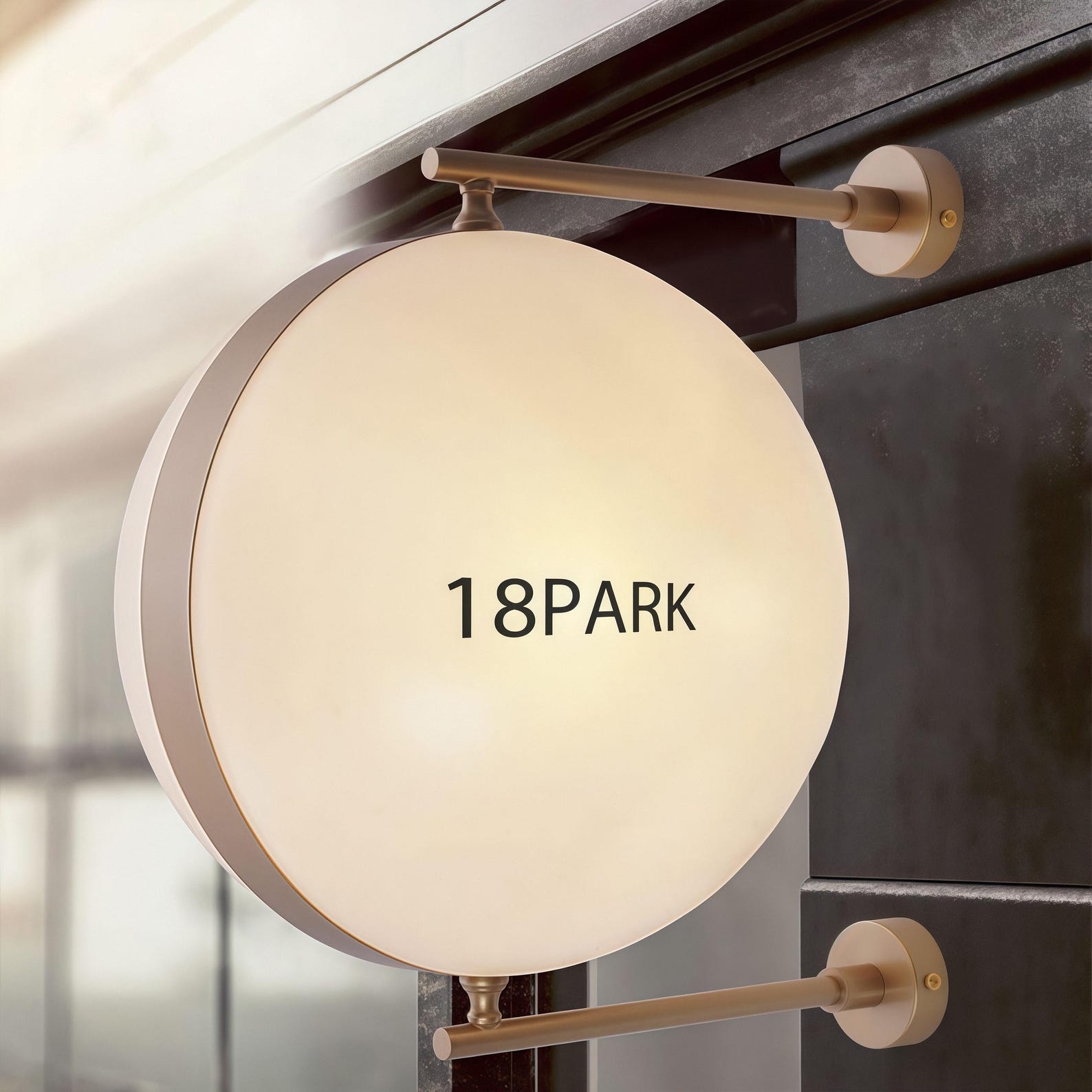 Custom Outdoor Wall Mounted Store Sign, Round Shop Double Side Light ...