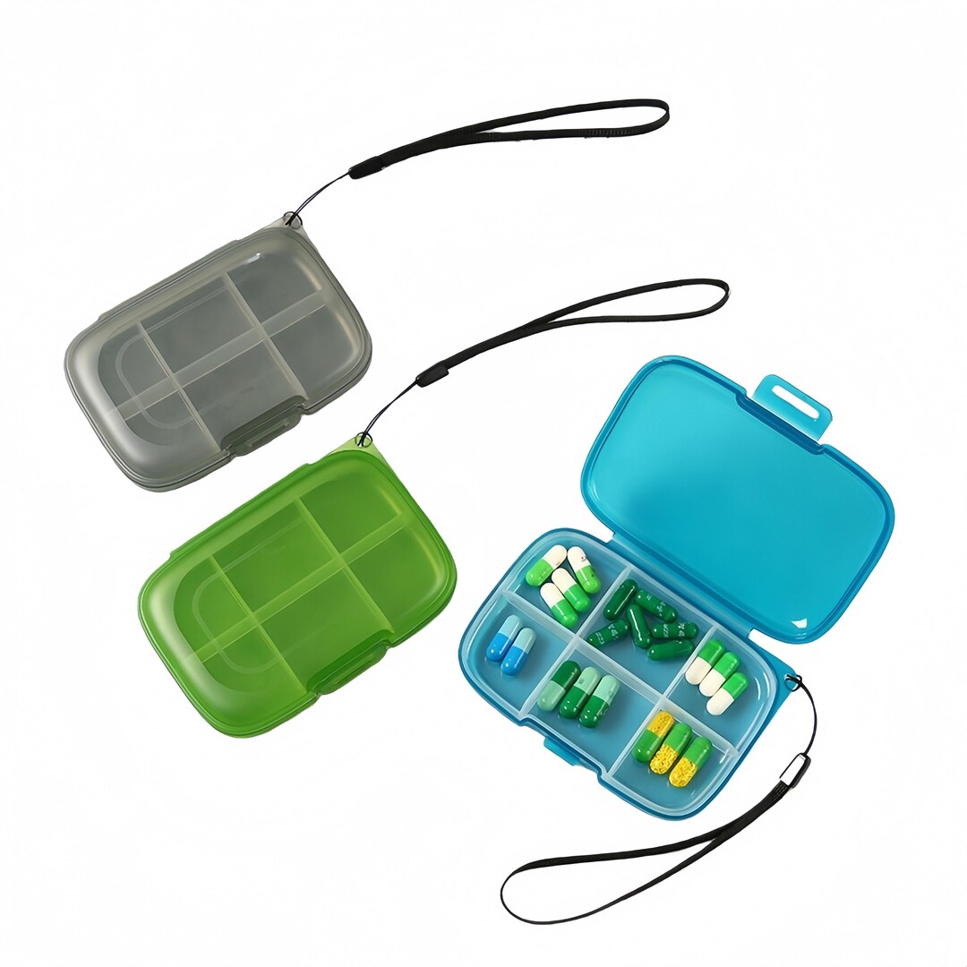 Personalized Plastic Pill Box, 6-grid Weekly Medicine Case for Pills ...