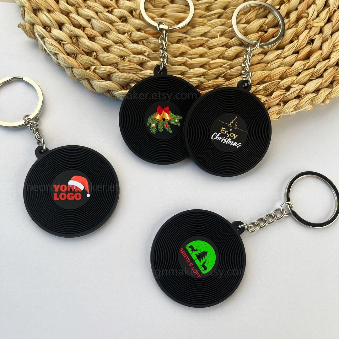 Custom CD Record PVC Vinyl Keychain Bulk, Personalised Christmas Gift ...