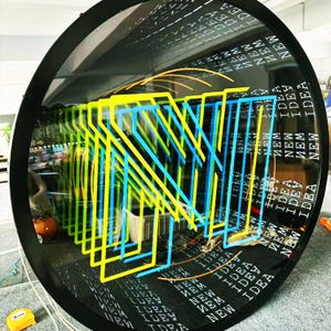 Infinity Mirror LED Light Box, 3D Printed Logo Mirror Reflection ...