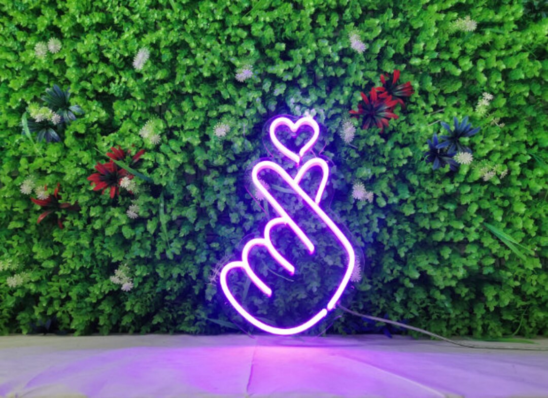 Mini Finger Heart Neon Sign Custom Neon Sign Led Neon Light - Etsy
