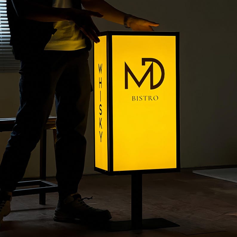 Custom Vertical Floor-standing Acrylic Light Box Sign Billboard ...