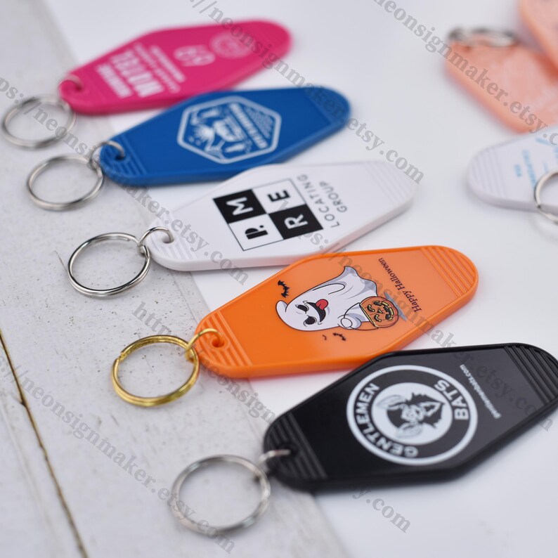 Custom Retro Motel Keychains, Personalized Vintage Room Key Tags ...