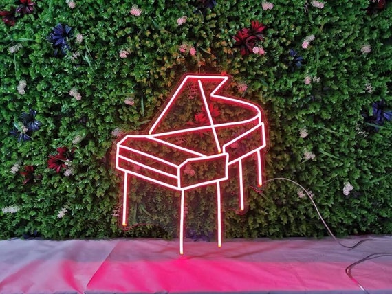 Custom Piano Neon Sign Red Led Neon Light Sign Personalized | Etsy