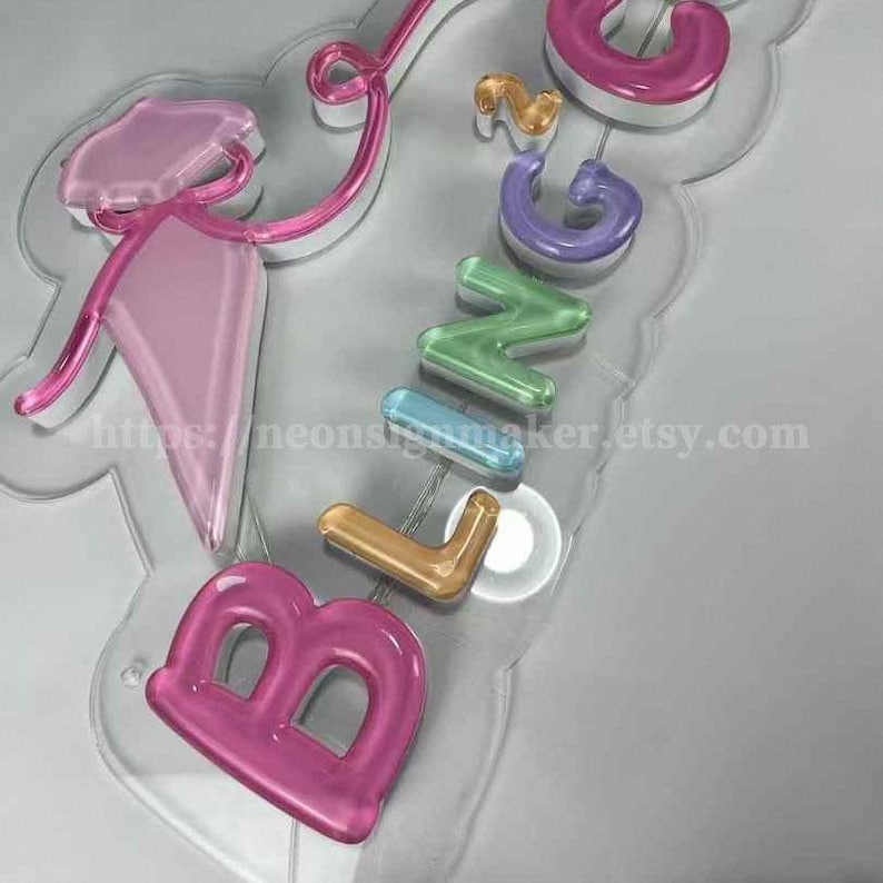 Custom 3D Jelly LED Letter Sign, Colorful Bubble Name Light, Dessert ...