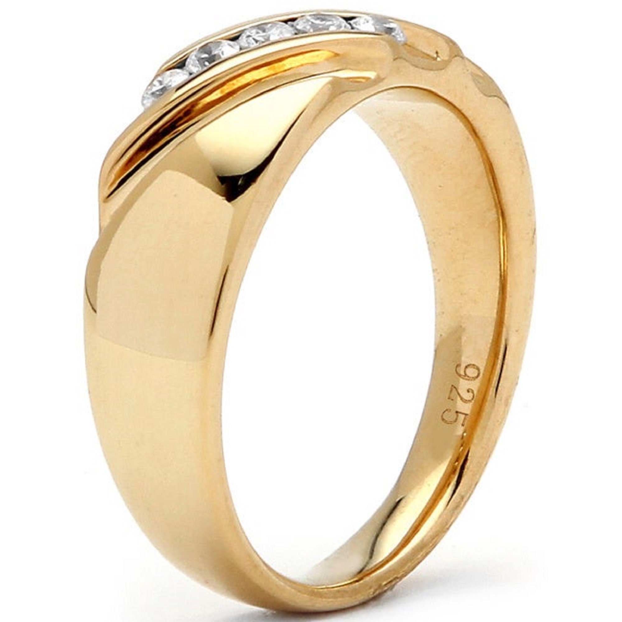 Mens Lab Diamond Ring, Men's Multi Stone Wedding Band, Male Art Deco ...