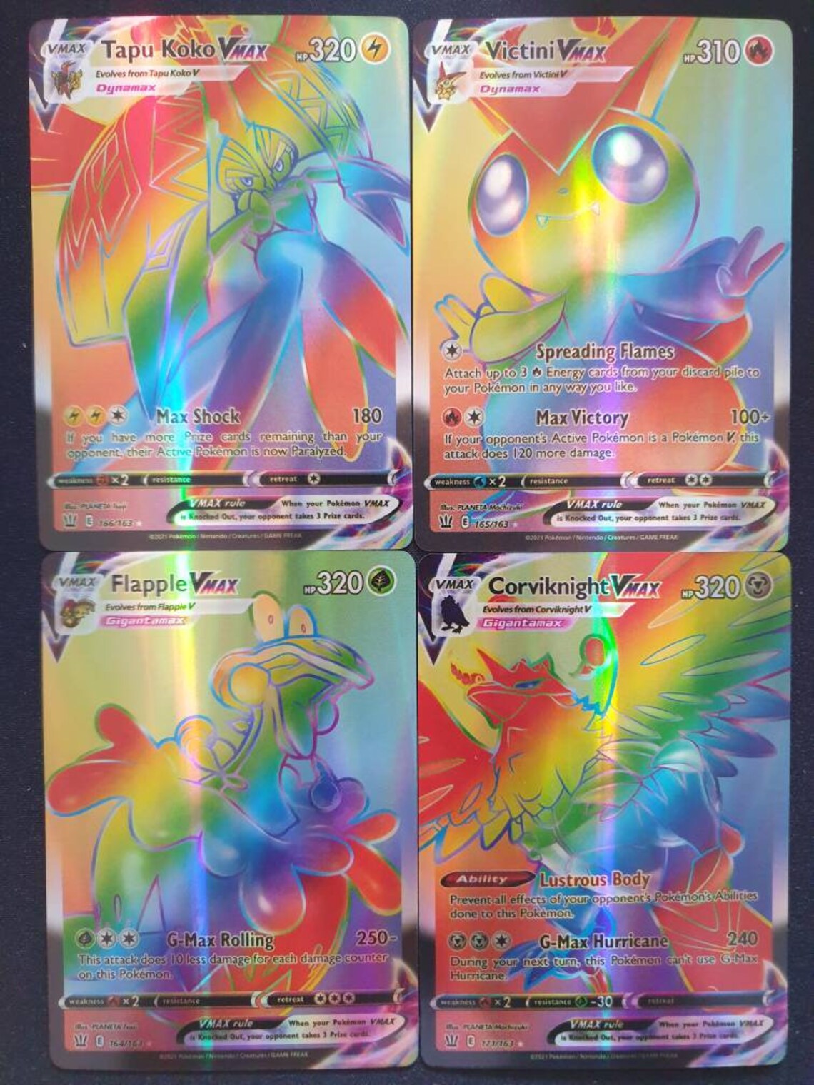 Pokemon Cards 5 RAINBOW RARE VMAX Bundle Proxy Etsy