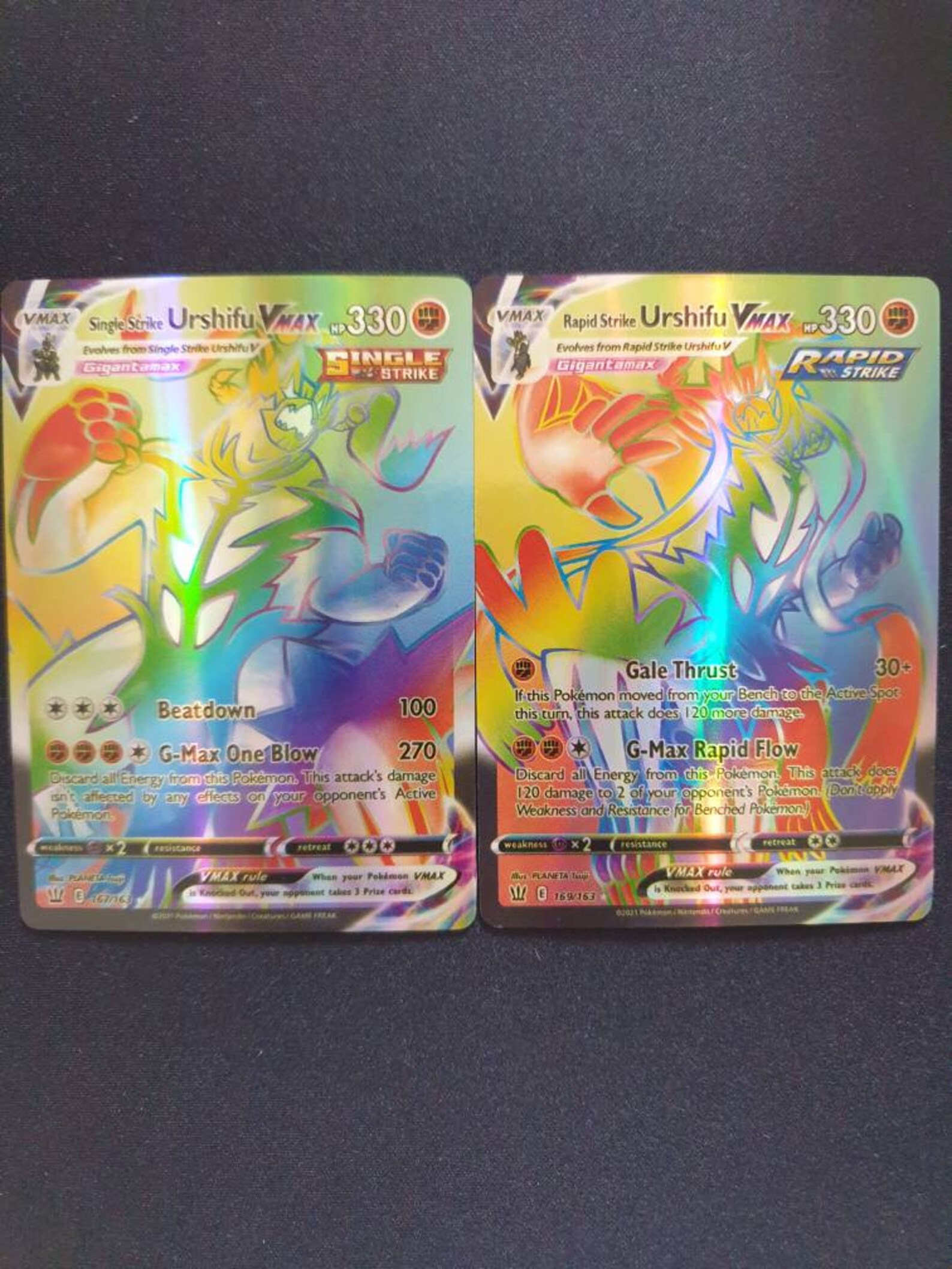 Pokemon Cards 5 RAINBOW RARE VMAX Bundle Proxy Etsy