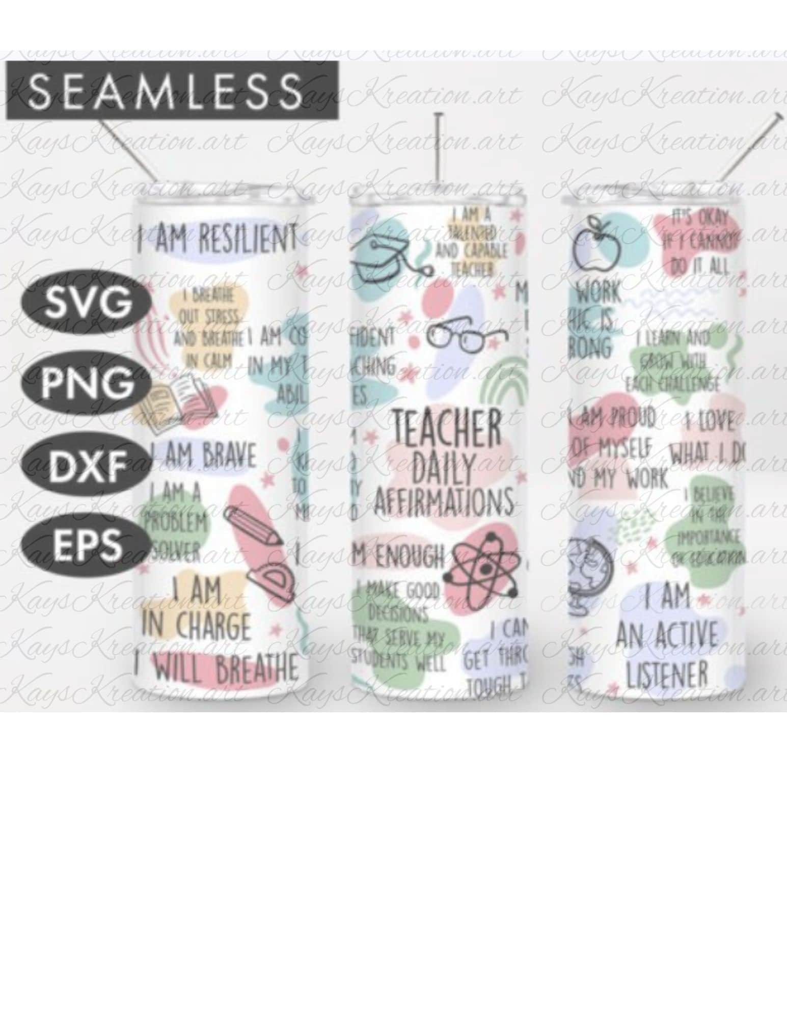 Teacher Daily Affirmations PNG - Etsy