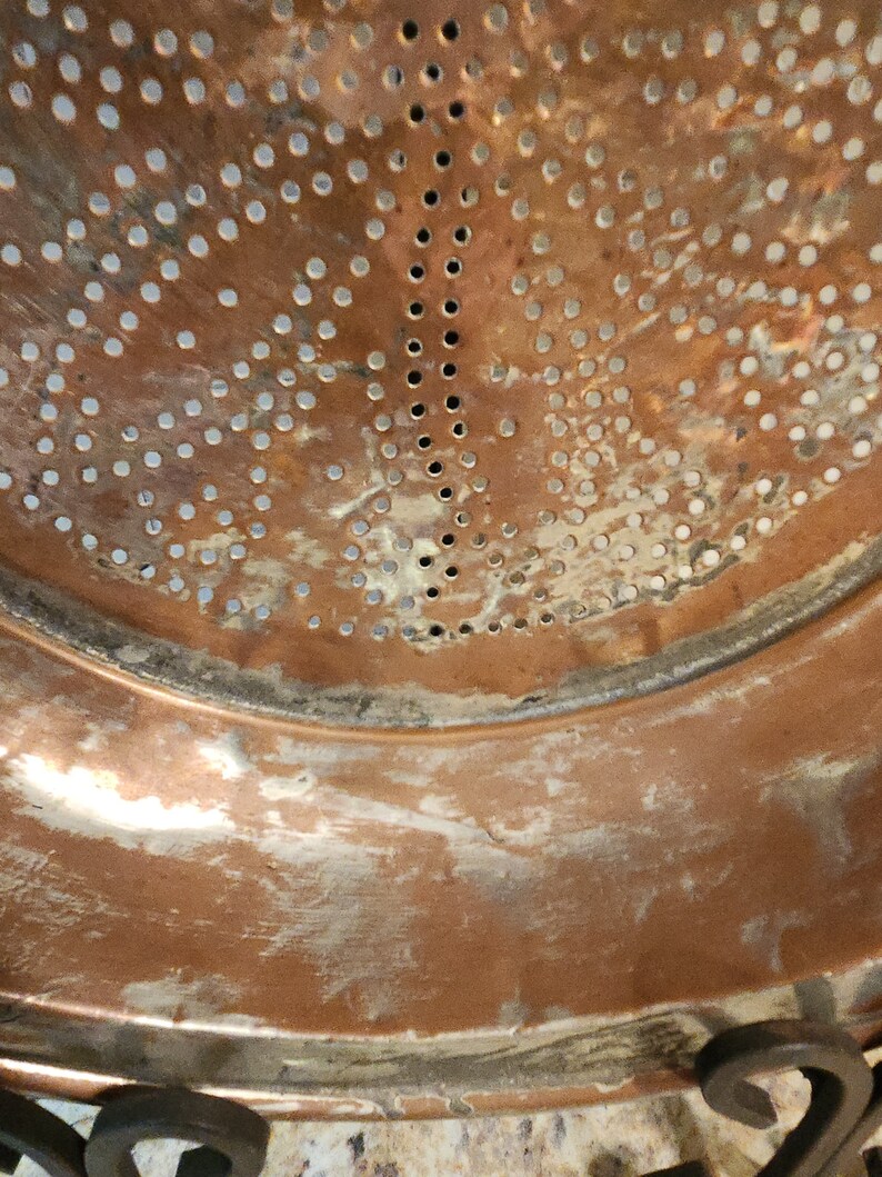 Large Vintage Copper and Tin Sieve - Etsy