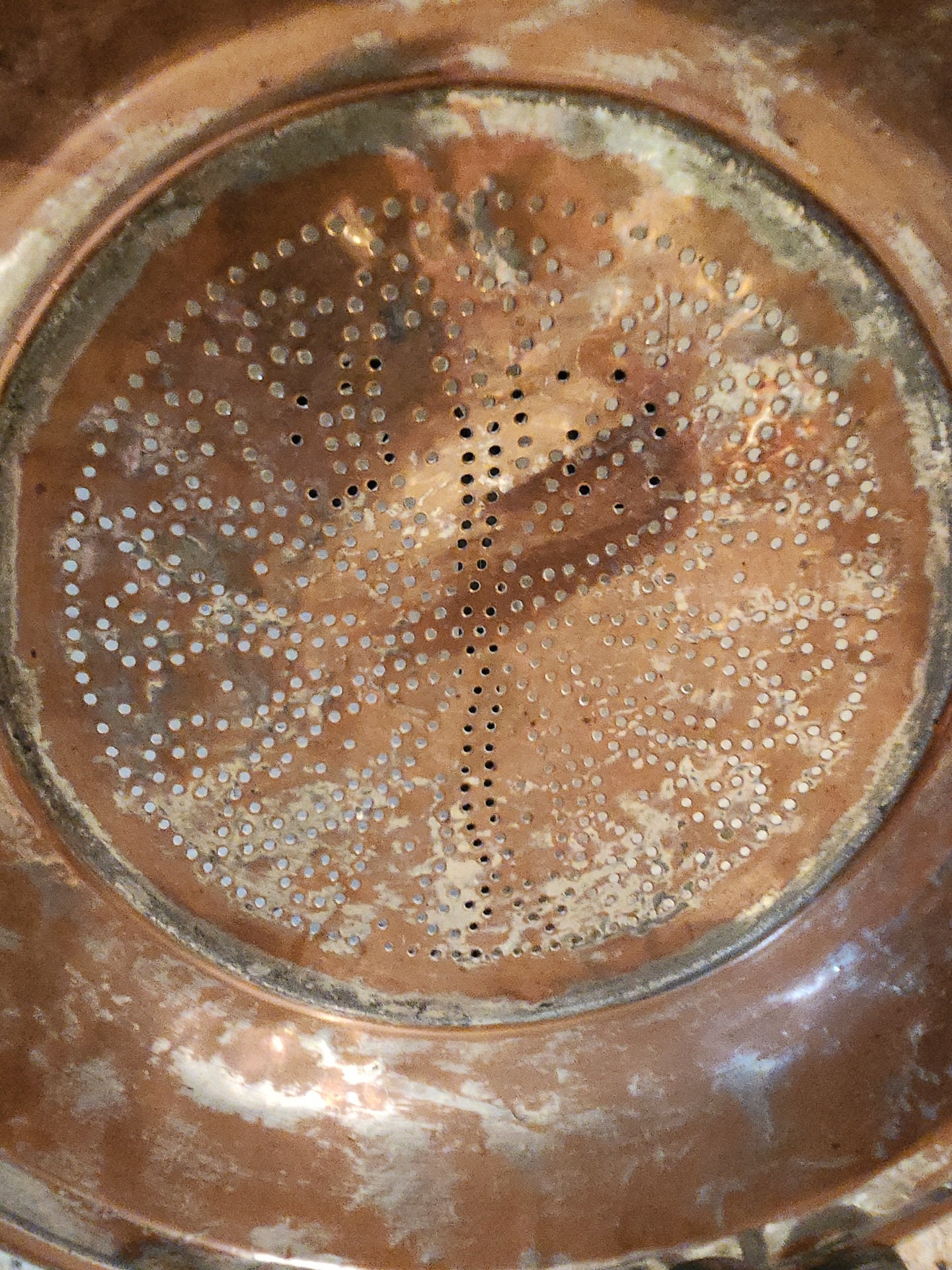 Large Vintage Copper and Tin Sieve - Etsy