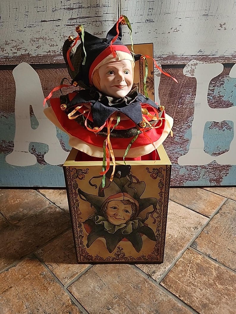 Enesco JESTER Jack in the Box Designed by Faith Wick 1984 IOB COA - Etsy