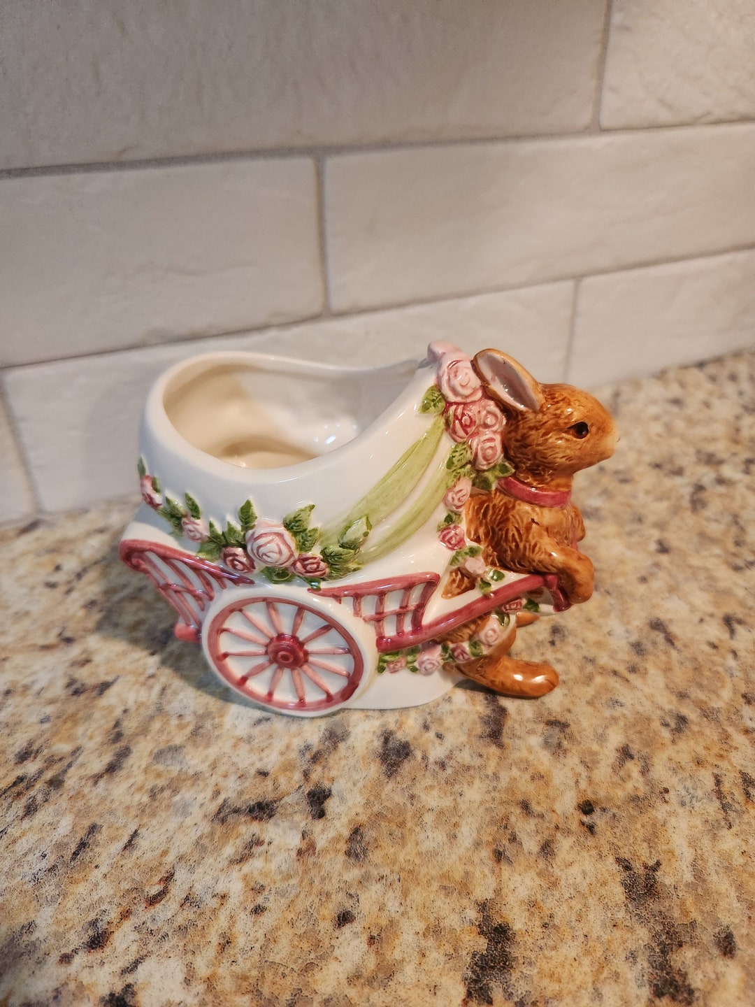 Vintage Lefton Rabbit Planter - Etsy