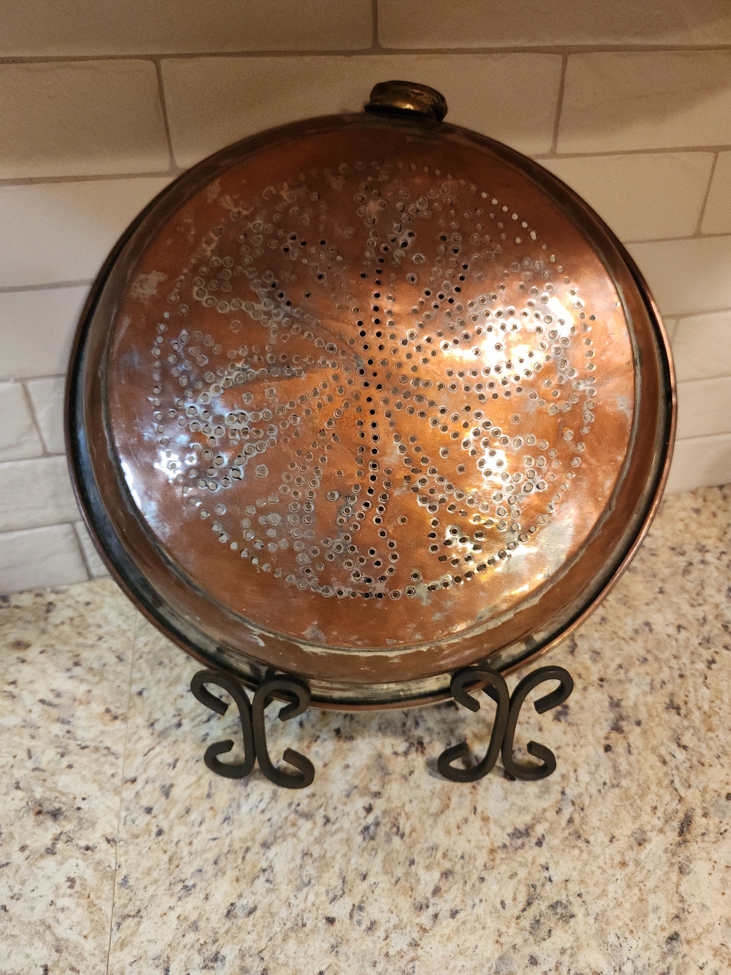 Large Vintage Copper and Tin Sieve - Etsy