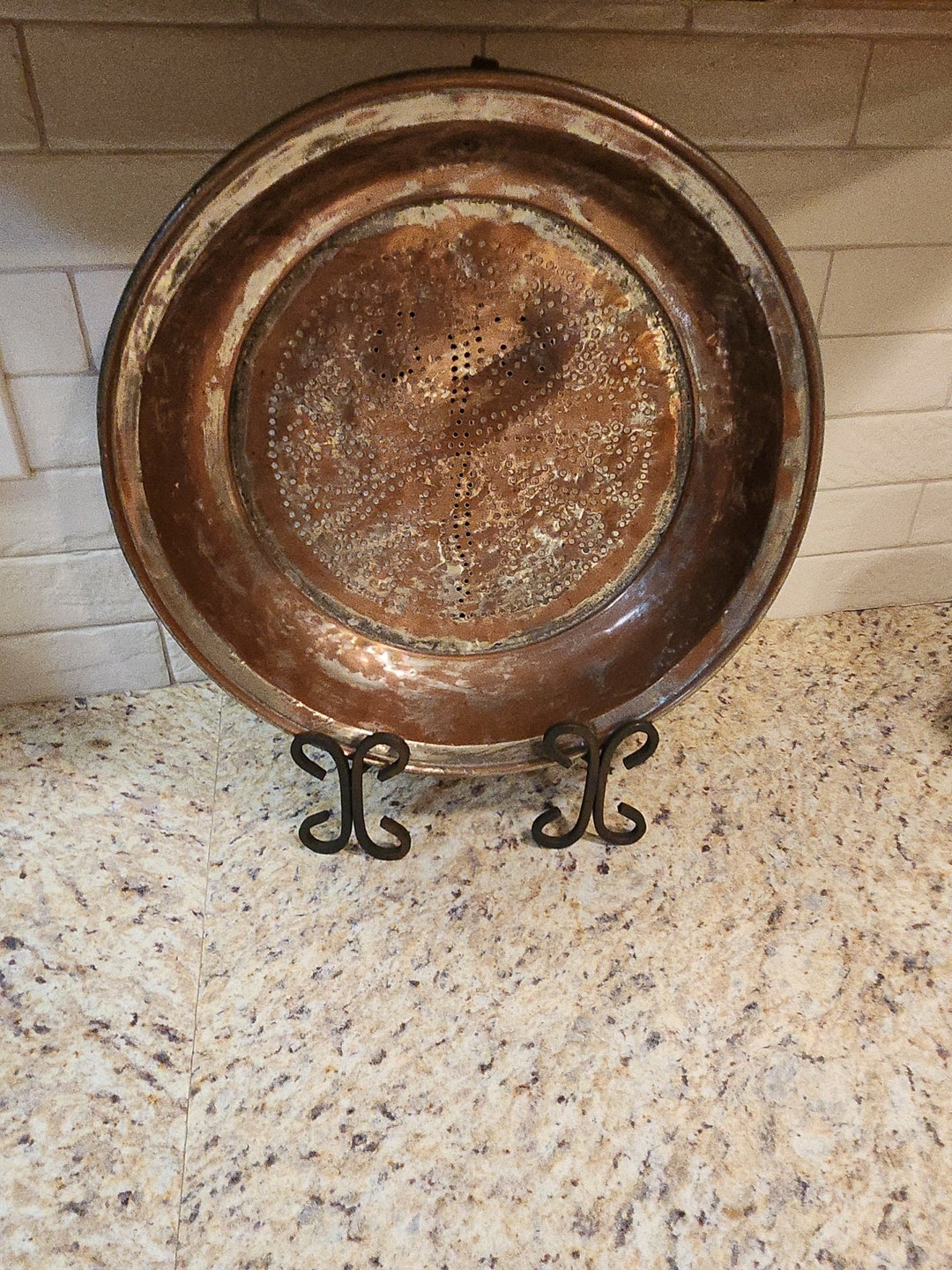 Large Vintage Copper and Tin Sieve - Etsy