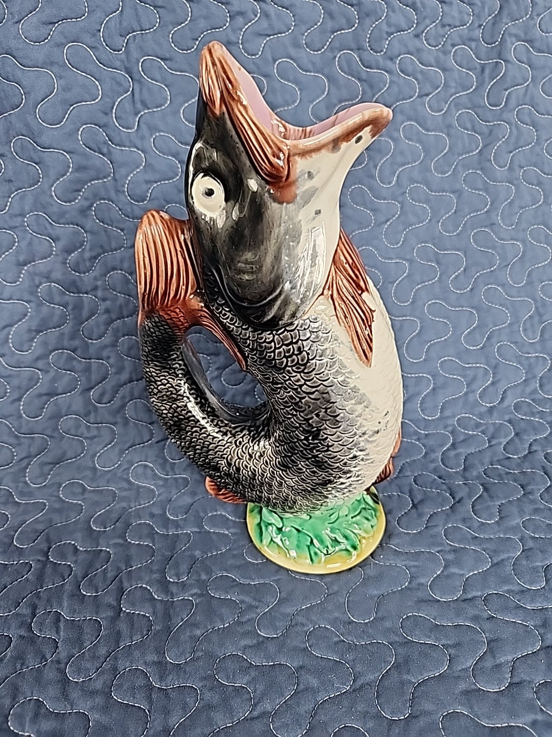 Antique Majolica Gurgling Fish Pitcher/planter - Etsy