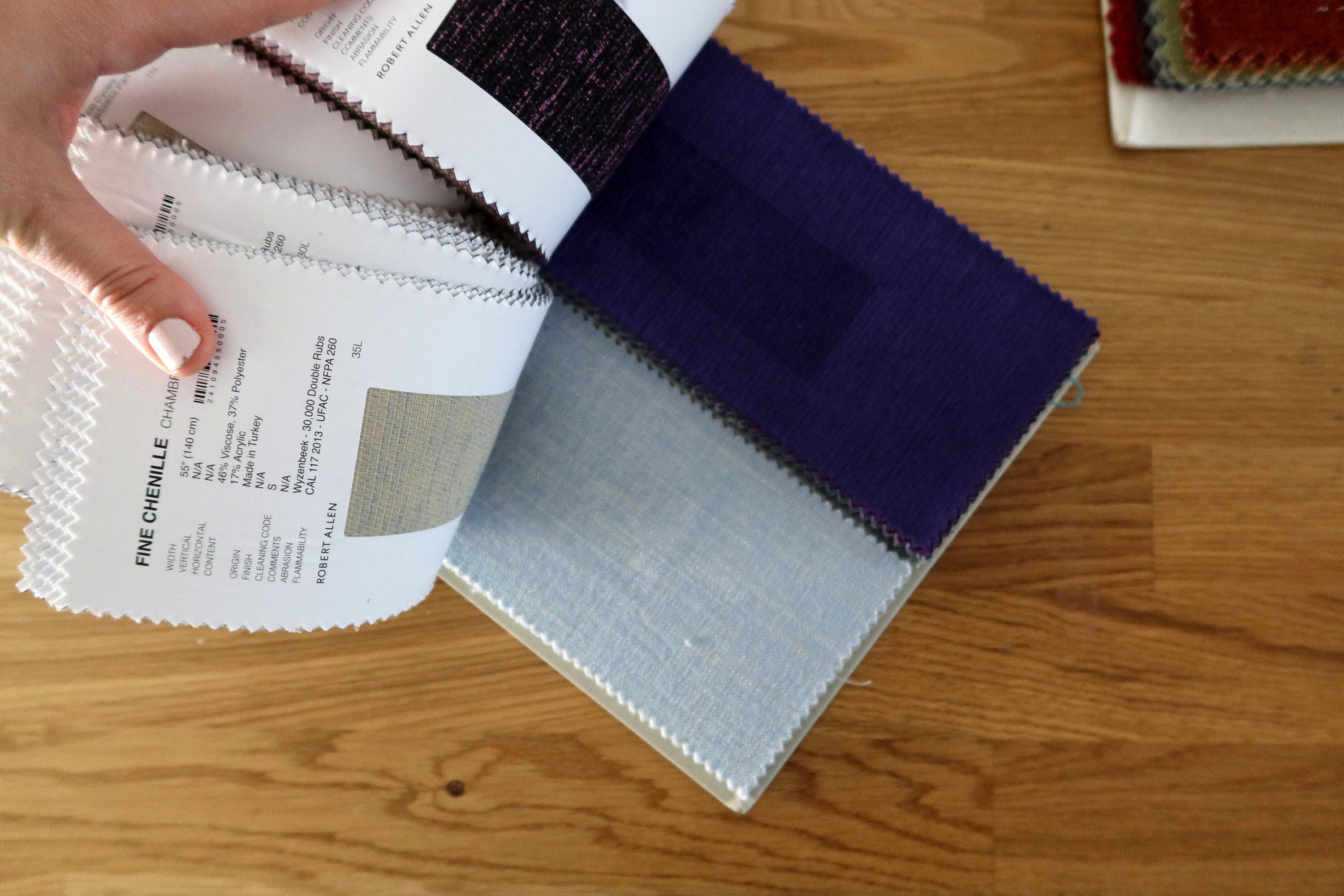 Set of Two Swatch Books, Small Chenille Swatches - Etsy