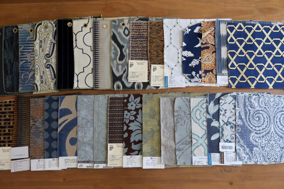 Shades of Blue Set of Large Upholstery Swatches - Etsy