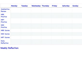 Bar Study Schedule - Etsy