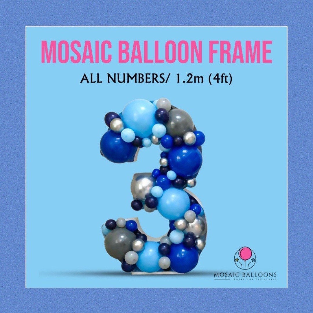 Balloon Mosaic Frame Number 3 - Etsy UK