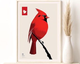 Cardinal Photo Beautiful Cardinal Bird in a Tree Nature - Etsy