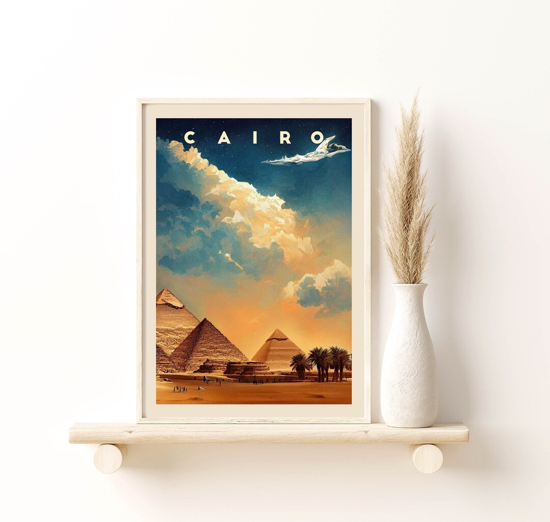 Cairo Travel Print No4 - Egypt, Cairo Poster, Pyramids of Giza Print ...