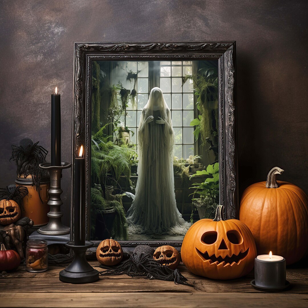 Plant Loving Halloween Ghost Fantasy Art Print, Darkarts Poster Gothic Art, Halloween Giclee ...