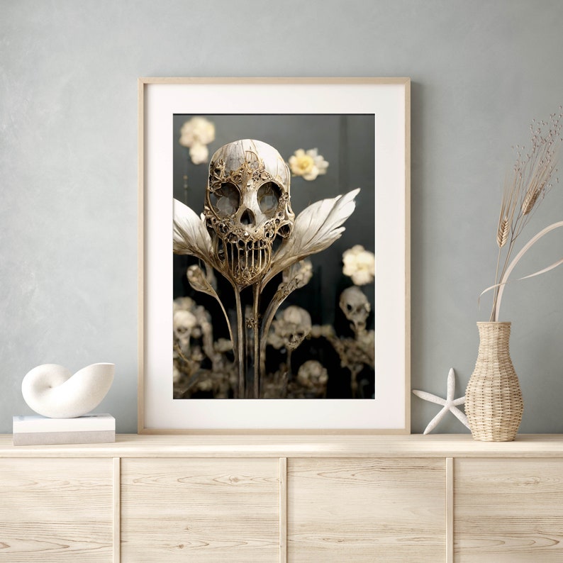 Midjourney AI Art Skull No: 3 Art Print AI Digital Fantasy - Etsy