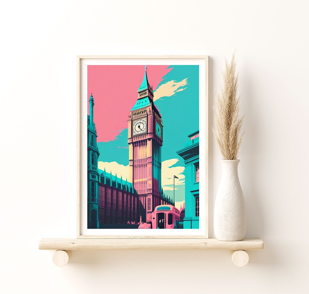 London Big Ben Parliament Building Travel Print - London Travel Poster ...