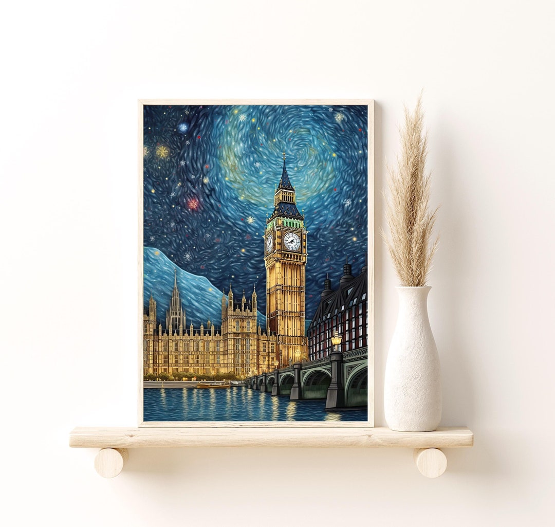 Van Gogh Style London Starry Night Travel Poster Giclee Art Print ...