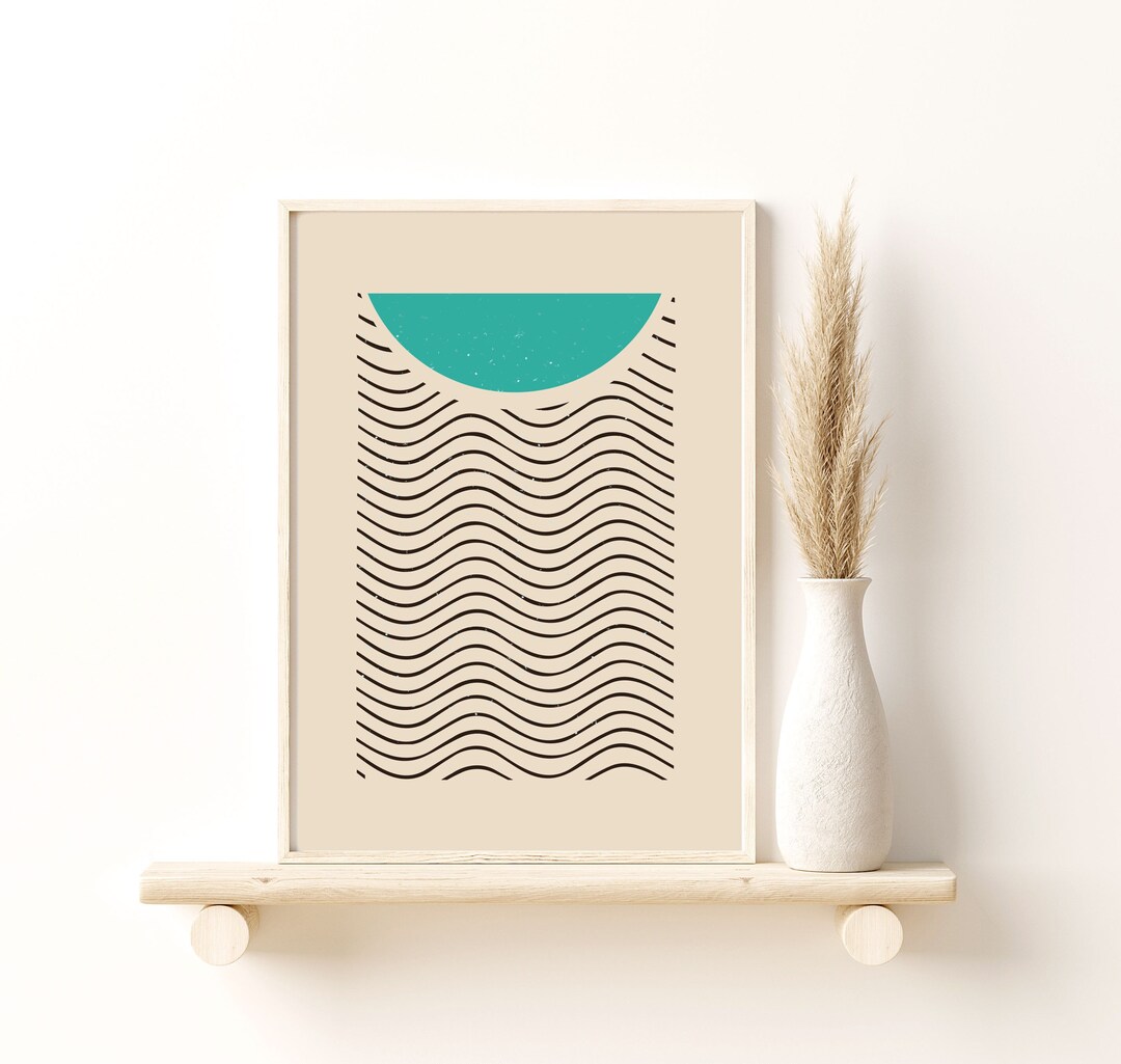 Boho Ocean Print | Boho Poster | Bauhaus Wall Art | Boho Decor | La ...