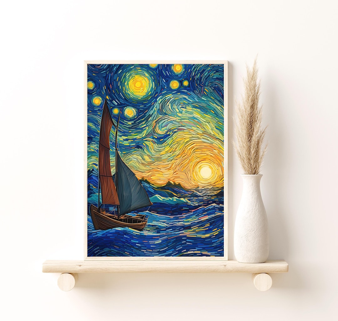 Van Gogh Style Halicarnassus at Dawn Travel Poster - Giclee Art Print ...
