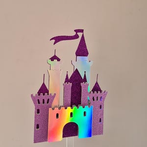 Magical Castle Layered Cake Topper, Glitter Birthday Cake Decor ...